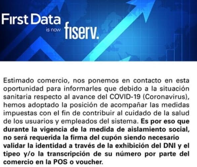 First Data – Fiserv. Simplifica la operatoria con motivo de la pandemia ...